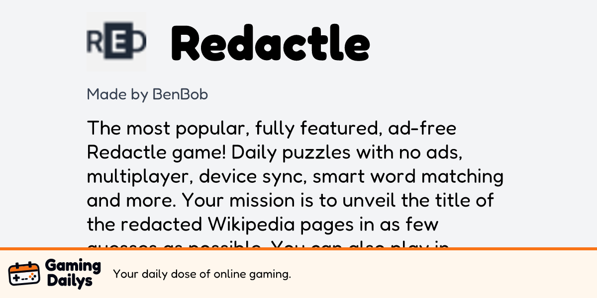 Redactle | Gaming Dailys