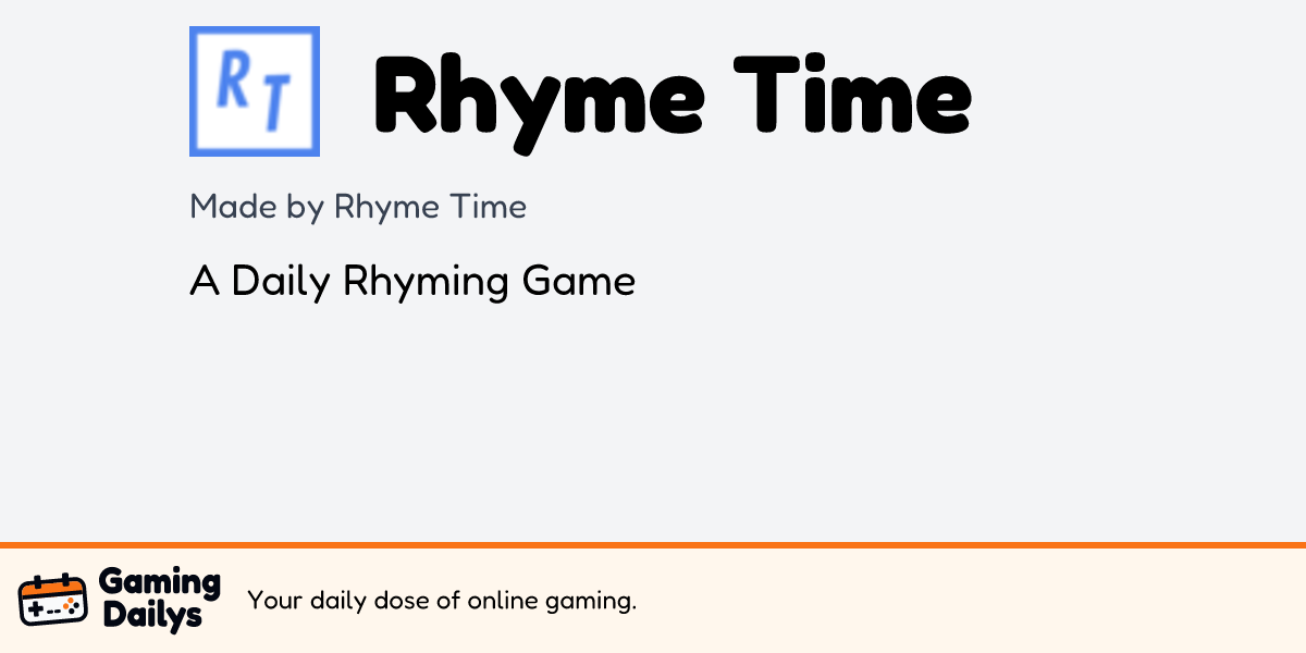 Rhyme_time | Gaming Dailys